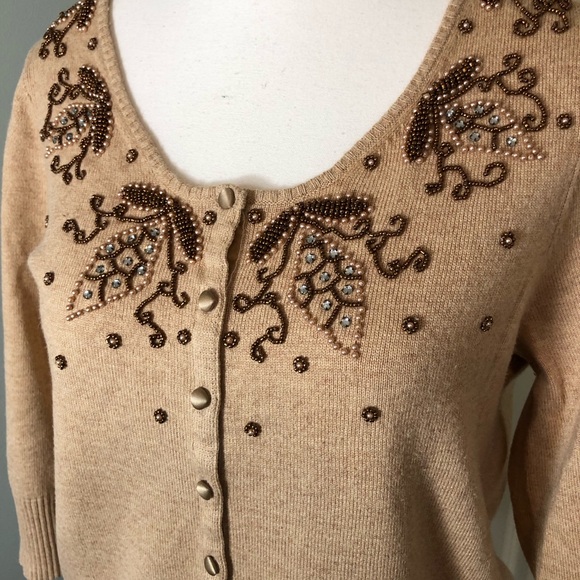 Sigrid Olsen | Sweaters | Sigrid Olsen Beaded Silk Cashmere 34 Length ...